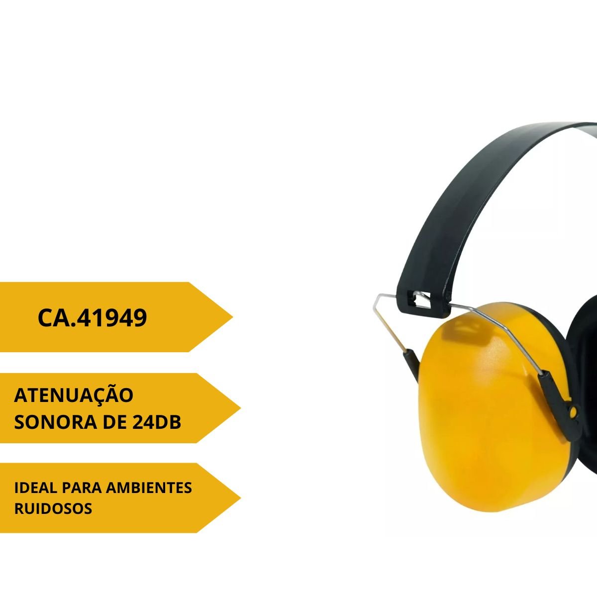 Protetor Auditivo Tipo Concha Amarelo 24dB - Super Max