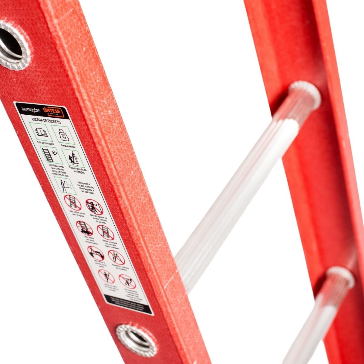 Escada Fibra de Vidro Extensiva Degrau Vazado Redondo - EAFV